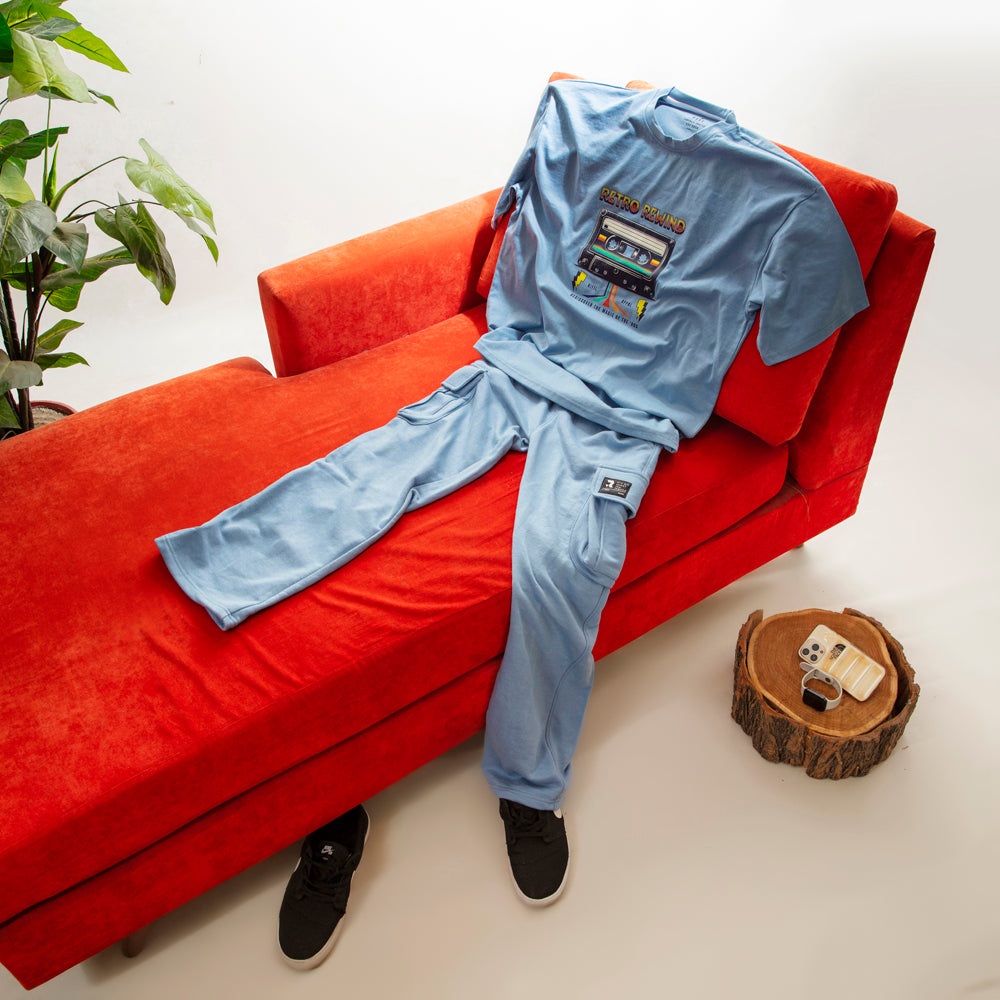 Retro Rewind Blue Co-ord Set with Trouser – Rans